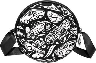 Generic Sac &agrave; bandouli&egrave;re Circle pour femme, petit sac &agrave; bandouli&egrave;re avec fermeture &eacute;clair, bretelles r&eacute;glables, sac &agrave; main rond d&eacute;contract&eacute; pour femmes et fi