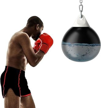 Costway 45 cm Wasserboxsack, 50 kg Boxing Punching Bag mit Verstellbarer Metallkette, Sicherheitsschnallen & Wasserschlauch, Punchingsack f&uuml;r Erwachsene &