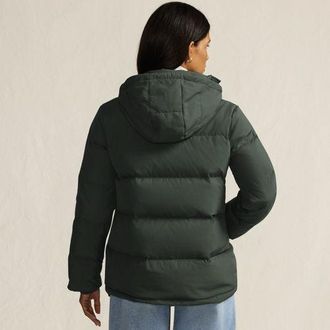 Lands End Wasserabweisende Daunenjacke, Damen, Gr&ouml;&szlig;e:32-34 petite, Gr&uuml;n, Nylon/Daunen, by Lands End