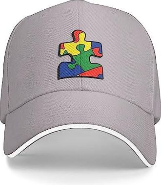Generic Casquettes Puzzle De Sensibilisation À lAutisme Casquettes Baseball Athlétique Chapeau Protégeant Soleil pour Course À Pied Femme Extérieur