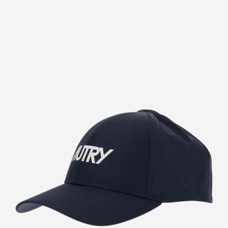 Autry Mens Nylon Baseball Cap With Logo Blue Polyester Hat