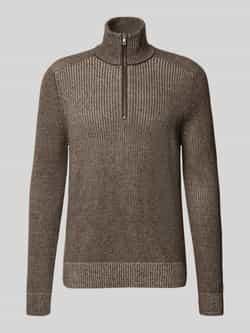 Maerz Strickpullover aus Schafswolle mit Troyer-Kragen