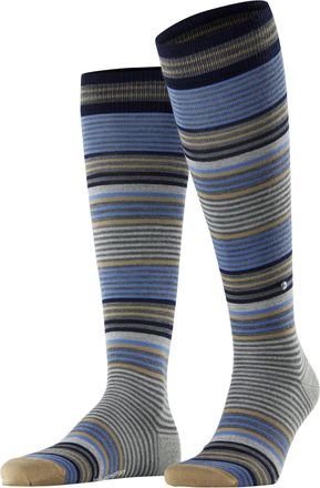 Burlington Herren Kniestrümpfe Stripe M Kh Wolle lang gemustert 1 Paar, Grau Dark Grey 3070, 40-46