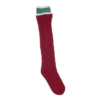 Undercover Femme, Accessoires, Rouge, Taille: ONE Size Cable Knit Knee-High Socks