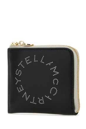 Stella McCartney Stud-Embellished Two-Tone Card Holder - Black