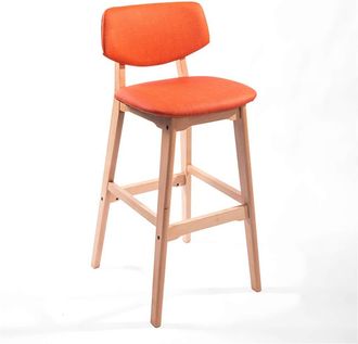 Generic 25/29 Zoll Barhocker mit Polsterung, Fu&szlig;st&uuml;tze, R&uuml;ckenlehne, Gebogenem Orangefarbenem Sitz, Moderner K&uuml;chen-, Kneipen-, Caf&eacute;-, Terrassen- und Tresenho
