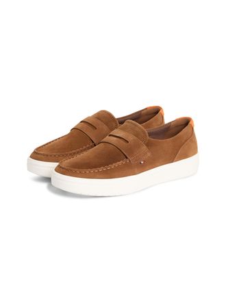 Tommy Hilfiger Loafer TOMMY HILFIGER MODERN LIGHT HYBRID SUEDE LOAFER, Herren, Gr. 41, braun, Veloursleder, Schuhe Loafer, Businessschuh, Slipper, Schl&uuml;pfschuh, mit 