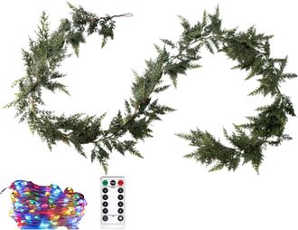 Generic Weihnachtsgirlande F&uuml;r Den Au&szlig;enbereich - 8,8 Fu&szlig; K&uuml;nstlich Mit Ferngesteuerten Lichtern F&uuml;r Drinnen Und Drau&szlig;en, Weihnachtsgirlande F&uuml;r Treppen, Gel&auml;