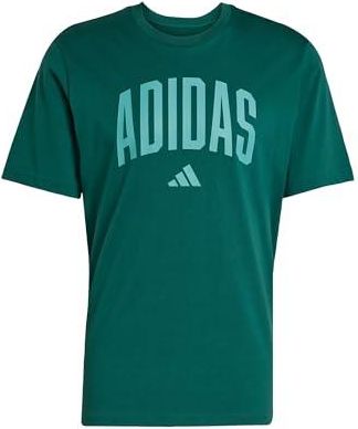 adidas Mens T-Shirt Graphique Logo lin&eacute;aire Collegiate, Collegiate Green, XL