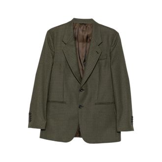 Reveres 1949 Einknopf-Sakko mit Hahnentrittmuster - - Jackets - Herren - Gr&uuml;n - XL