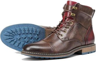 Generic GLDFW Bottines en cuir pour homme Taille 40-48, Marron 603, 42 1/3 EU