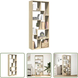 vidaXL The Living Store - vidaXL Raumteiler-B&uuml;cherregal Sonoma-Eiche 67x25x161,5cm Holzwerkstoff