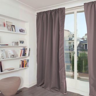 MOONDREAM Rideau Phonique Occultant et Thermique MOONDREAM galon fronceur Gris Foncé 140x300 cm
