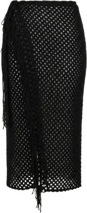 Miss Bikini Femme, Jupes, Noir, Taille: 40 FR Pareo in Rete Frange