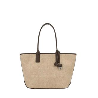 Hogan Femme, Sacs, Beige, Taille: ONE Size Sac Shopping Moyen en Toile