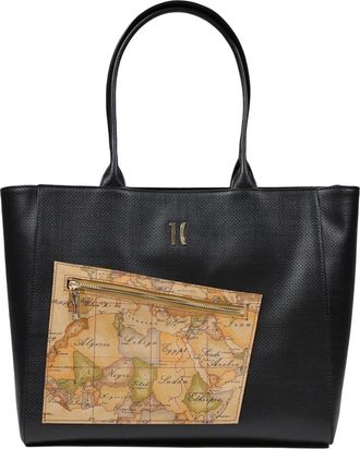 Alviero Martini 1A Classe Femme, Sacs, Noir, Taille: ONE Size Sac &agrave; main &eacute;l&eacute;gant avec design de carte