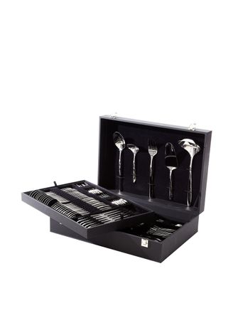 Arcos Besteckset aus Edelstahl 113-teilig - Komplettes Besteckset mit 12 Tisch-, Lunch-, Fisch-, Kaffee- und Dessertbestecken sowie Servierteilen - Silber, 