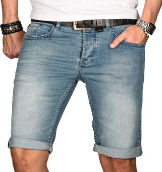 Alessandro Salvarini Herren Designer Jeans Short Kurze Hose Slim Sommer Shorts Bermuda [AS-105-W29]
