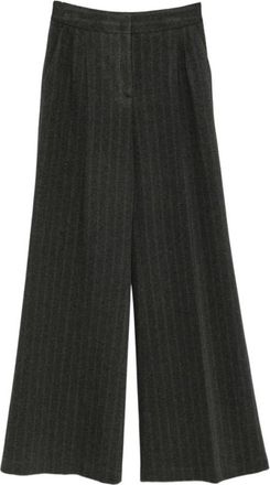 Via Masini 80 Pantalon large &agrave; rayures - Femme - Pantalons - Gris - Taille: 40 FR