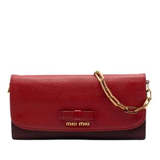 Miu Miu Portefeuille Pre-owned sur cha&icirc;ne - Femme - Pre-owned - Rouge - Taille: ONE Size