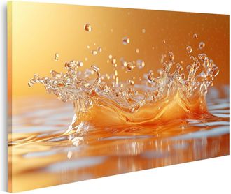 Islandburner Bild auf Leinwand Flüssige Gold Wassertropfen und Spritzer für Wohnzimmer Kunstliebhaber Bilder Wandbilder Poster