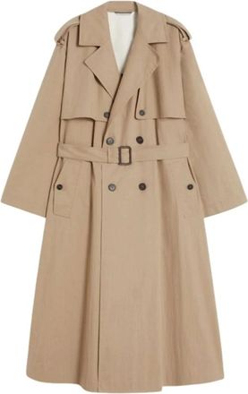 Max Mara Femme, Manteaux, Brun, Taille: 34 FR Trench-coat fluide en coton et nylon