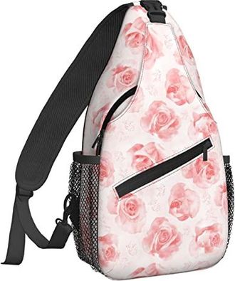 Generic Motif De Roses Roses Sac &Agrave; Dos Bandouli&egrave;re Multifonctionnel Sacs &Agrave; Dos Antivol Sac Banane Pour Excursion Randonn&eacute;e Femme