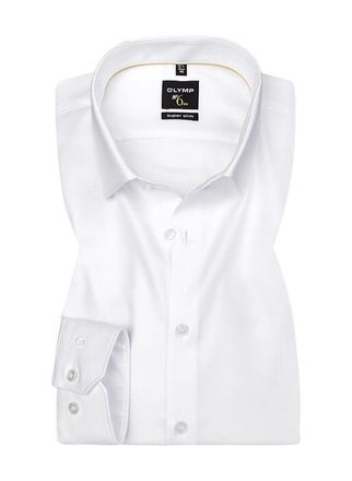 Olymp Herren Hemd weiß Baumwoll-Stretch
