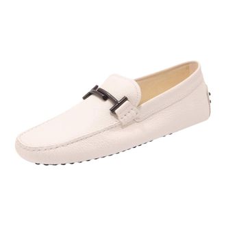 Tod's Homme, Chaussures, Blanc, Taille: 40 EU Gommino Doppia T Loafer