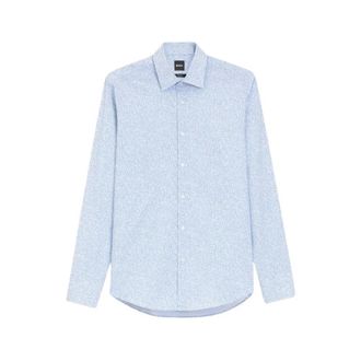 HUGO BOSS Homme, Chemises, Bleu, Taille: 3XL Chemise en coton stretch imprim&eacute; coupe droite