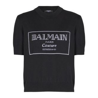 Balmain Zweifarbiges Top mit Couture - - Tops - Damen - Schwarzk - S