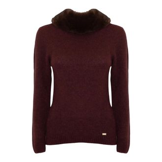 PHO Firenze Pull en laine et alpaga - Femme - Pulls - Rouge - Taille: 38 FR