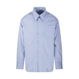 Ami Homme, Chemises, Bleu, Taille: M Chemise ample &agrave; manches longues avec col pointu et ADC en relief