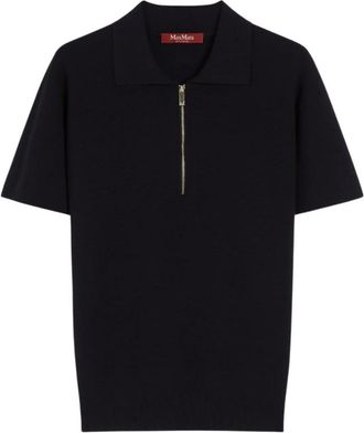 Max Mara Femme, Tops, Noir, Taille: 44 FR Teti Half Zip Polo