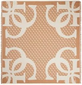 Guess &eacute;charpe Jacquard Kefiah Scarf 135X135 Beige &eacute;cru