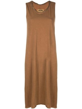 Uma Wang robe en maille à design sans manches - Marron