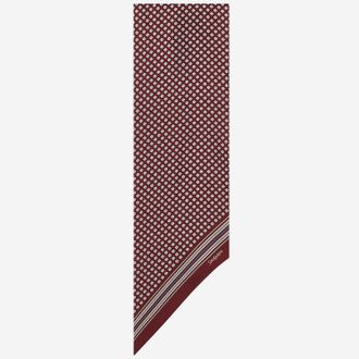 Saint Laurent Mens Lavalli&egrave;re Silk Twill Scarf Burgundy Scarfs
