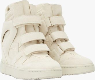 Isabel Marant Baskets montantes compens&eacute;es IM3 en cuir daim