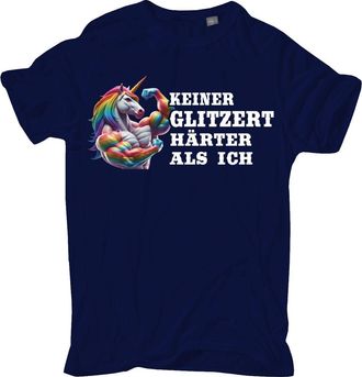 Spass Kostet Herren T-Shirt Einhorn Spa&szlig; Funshirt Keiner glitzert h&auml;rter als ich Pink