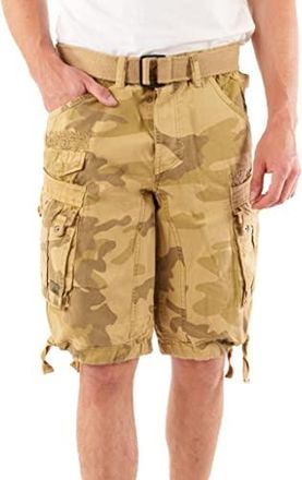 Geographical Norway Panoramique Men - Bermuda Homme Casual Coton - Short Hommes Sport Cargo - Shorts Bermudas Court A Ceinture Coupe Normale - Ideal Cadeau Homme Printemp