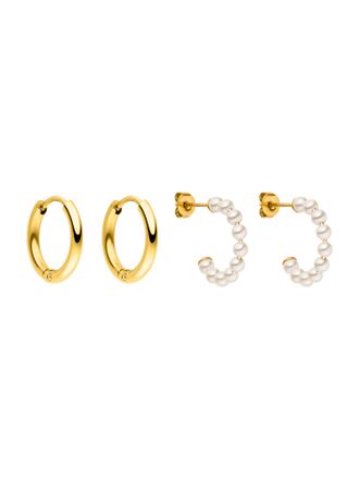 Purelei Pearl And Hoop Ohrring Set