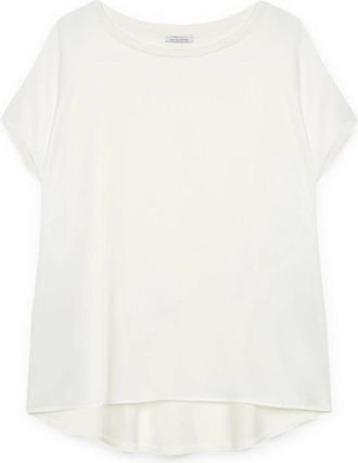 Fiorella Rubino Satin- und Jersey-Bluse - - Blouses & Shirts - Damen - Wei&szlig; - XS
