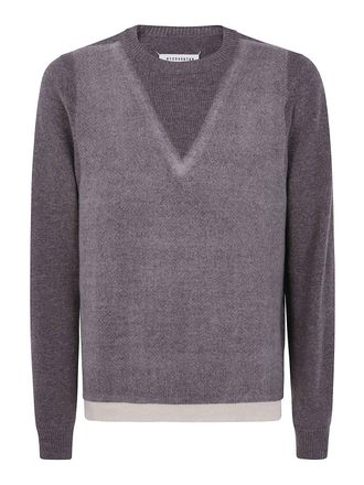 Maison Margiela Pull Col Rond - Gris