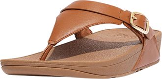 FitFlop Damen Lulu Adjustable Leder Toe-Post Sandalen, hellbraun, 41 EU