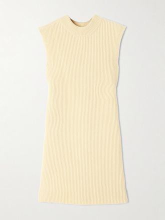 Jil Sander Pull Sans Manches En Laine Côtelée - Neutres