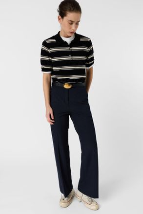 Gerard Darel Pantalon droit &agrave; fines rayures - AVIA - Marine