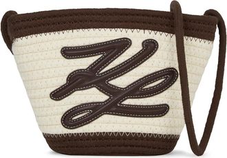 Karl Lagerfeld Shopper - K/Autograph Kleine Strandtasche aus Seilen - Gr. unisize - in Schwarz - für Damen