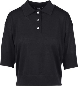 Alpha Studio Femme, Tops, Noir, Taille: 42 FR Polo Chemises