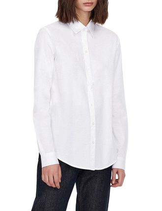 A|X Armani Exchange Damen Casual & ELEGANT Hemd, White, X-Small (Herstellergröße:XS)