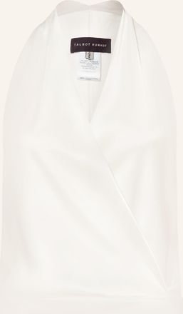 Talbot Runhof Talbot Runhof Blusentop Aus Satin In Wickeloptik weiss